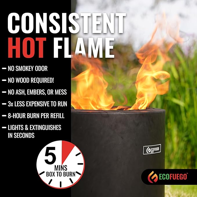 El Campo Fire Pit - Black | Odourless & Portable - Eco Fuego