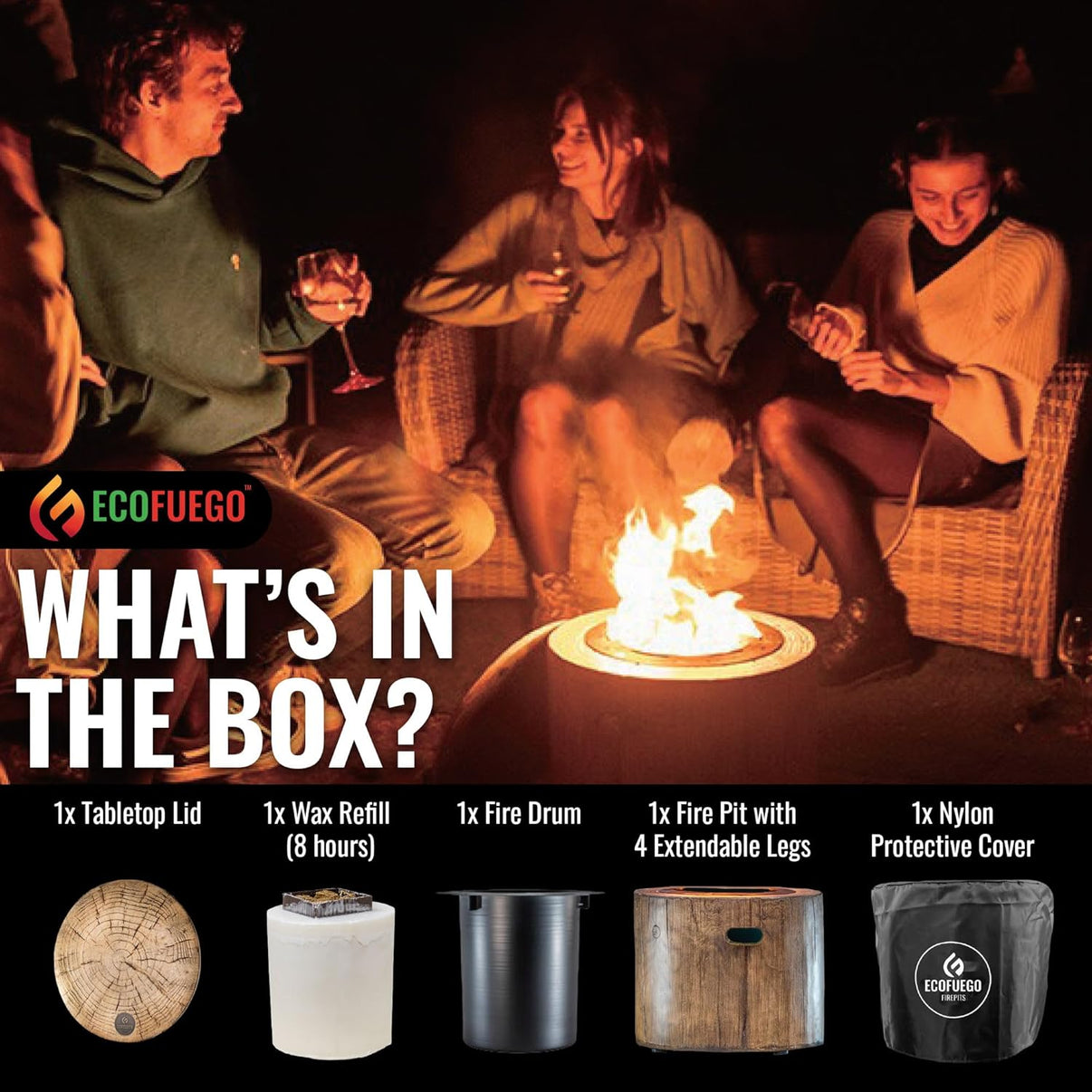 El Fuego Fire Pit - Wood | Durable, Stylish & Smoke-Free – Eco Fuego